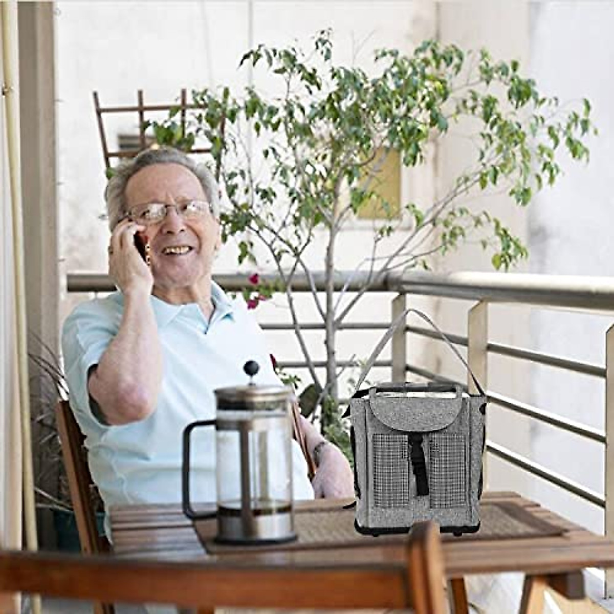 Yxmeiguo Lightweight Portable Oxygen Concentrator Backpack for G3 Unit, Breathable & Comfortable POC Carrying Bag with Mesh Panels, Water Resistant Oxygen Backpack (GRAY)