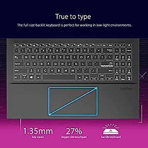 ASUS VivoBook Pro 15 OLED Slim Laptop, 15.6” FHD OLED Display, Intel Core i5-11300H CPU, NVIDIA GeForce GTX 1650 Max Q, 8GB RAM, 512GB SSD, Windows 11 Home, Quiet Blue, K3500PH-DB51