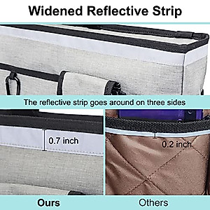 Large Walker Basket Walker Bag Water Cup Holder ZCMN Folding Walker Attachment Hands Foldable Walker Tote Storage Bag with Big Capacity Mobility Aid Accessory Pouch Best Gift for Family Senior (Gray)