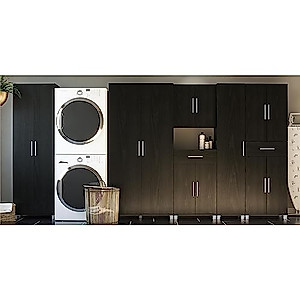 SystemBuild Evolution Camberly 24" Utility Storage Cabinet, Black Oak