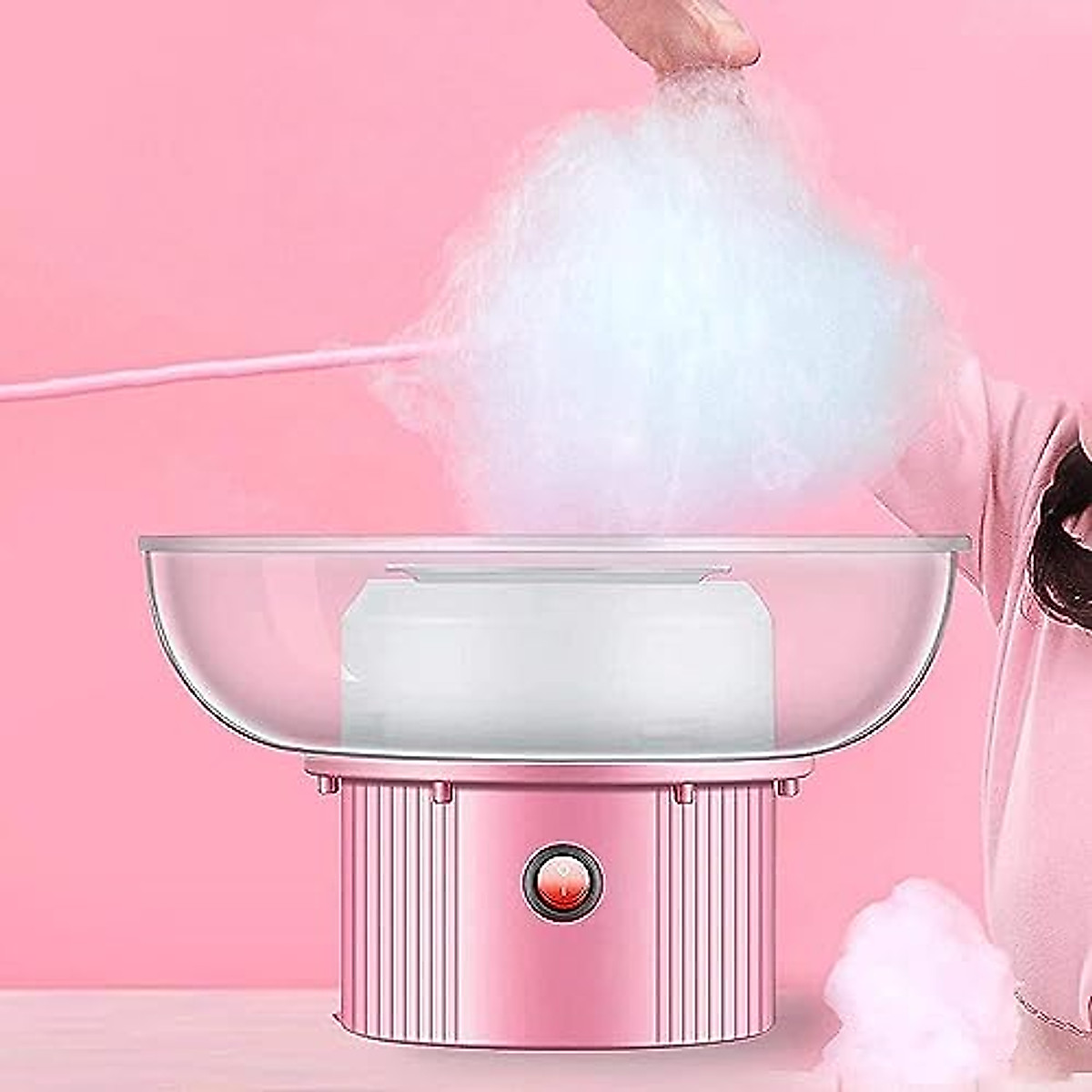 Candy Floss Machine, Cotton Sugar Candy Floss Maker, Home Kids Party Sweet Gift Household Machine, 28.5X28.5X17.5Cm, 500W,Pink