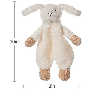 Apricot Lamb Stuffed Animals Security Blanket White Bunny Rabbit Infant Nursery Character Blanket Luxury Snuggler Plush(White Bunny, 10 Inches)
