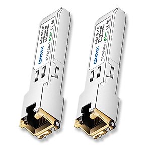 [2 Pack] 1.25/2.5/5/10G SFP+ to RJ45 Transceiver, Copper SFP+ Module, Cat.6a/7, up to 30m, for Cisco SFP-10G-T-S, MikroTik S+RJ10, Ubiquiti UF-RJ45-10G, Netgear AXM765, Netgear, TP-Link, Fortinet