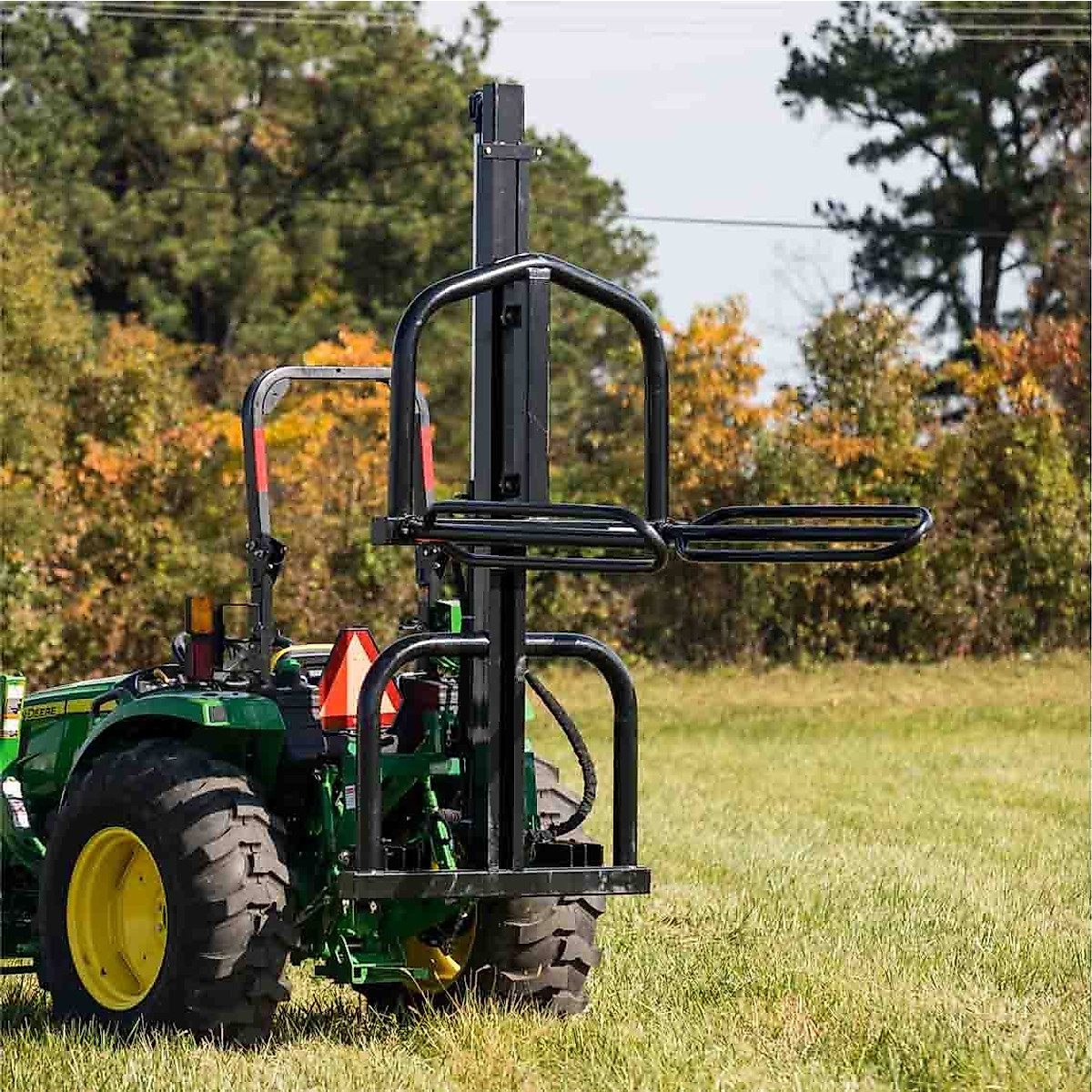 Titan Attachments 3 Point Hydraulic Hay Bale Lift Fits Category 1 and 2 Tractors