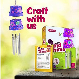 Dan&Darci Wind Chime Making & Painting Kit - Arts and Crafts Gift for Girls & Boys Ages 6, 7, 8, 9, 10-12 - Birthday & Easter Gifts for Kids - Kid Art & Craft Kits - DIY Stuff for Girl Age 6-12