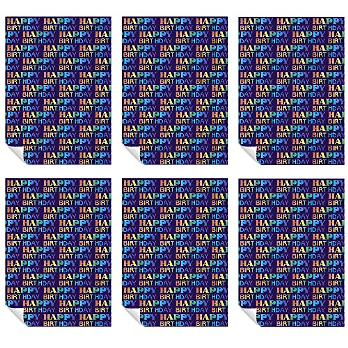 Happy Birthday Wrapping Paper for Men Women Gift Wrap,6 Folded Sheets Gradient Color Girls Boys Kids Adult Dark Purple Gift Wrapping Paper for Birthday Party Gift Wrap Supplies,28 * 20 Inch