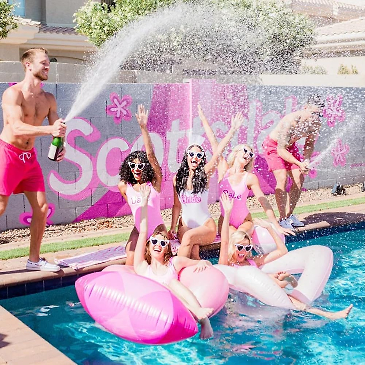 Bachelorette Party Favor Sunglasses 6 Pack,Retro Cat Eye Heart Sunglasses for Women,Bachelorette Wedding Party Photography props Bridesmaid Proposal Gifts (Purple)