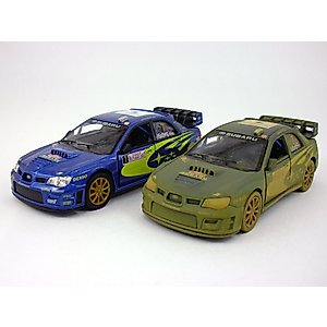 KiNSMART 2007 Impreza WRC 5" 1/36 Scale Die Cast Metal Model Toy Raly Car SetOf2 Clean and Dirty Version