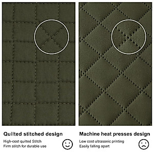 SunStyle Home Olive Green Quilt, Queen Size Quilt Set Lightweight Bedspread Full Soft Reversible Coverlet for All Season 3pcs Army Green Square Quilted Bedding Sets (1 Quilt 2 Pillow Shams)(90"x96")