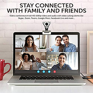 Aluratek HD 1080P Video Webcam for PC, MAC, Desktop & Laptop, Video Call, Conference, USB