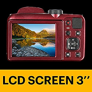 Kodak PIXPRO Astro Zoom AZ252-RD 16MP Digital Camera with 25X Optical Zoom and 3" LCD (Red)