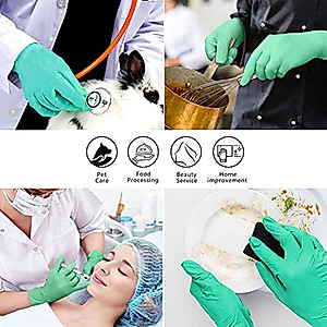 Safe Health Aloegenii HD Green Vinyl Exam Disposable Gloves, Aloe Vera Coated, 5.5 mil, Box of 100, Large, Latex Free, Powder Free, Medical Grade, Clinic, Nursing, Food, Cleaning, Janitorial