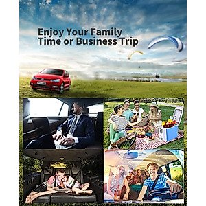 SUPERONE 150W Car Power Inverter DC 12V to 110V 120V Car AC Adapter Inverter 5-in-1 Cup Holder Design Dual USB Car Charger and 2 Car Power Adapter