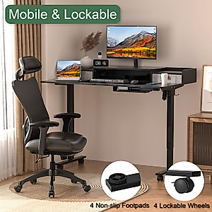 ExaDesk 63×30 Inch Electric Standing Desk with 2 Drawers, Adjustable Height Widened Stand Up Desk with Storage Shelf, Sit to Stand Ergonomic Workstation for Home Office