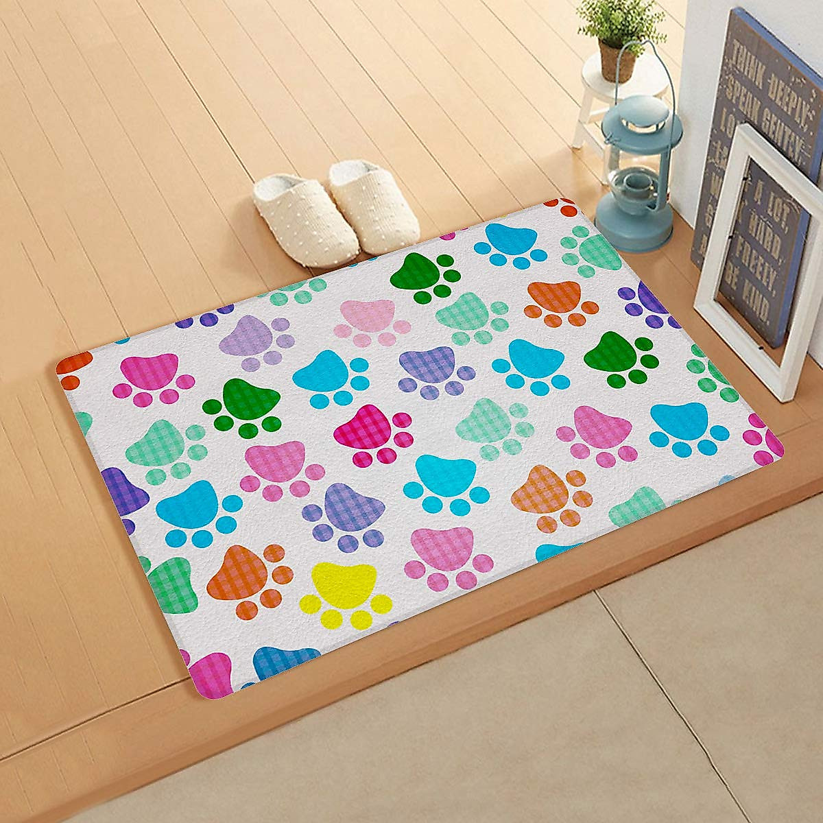 Anti-Fatigue Kitchen Mat- Dog Paw Print Durable Soft All-Purpose Doormat Standing Mat Bathroom Rugs, Stain Resistant and Comfort- 18" x 30"