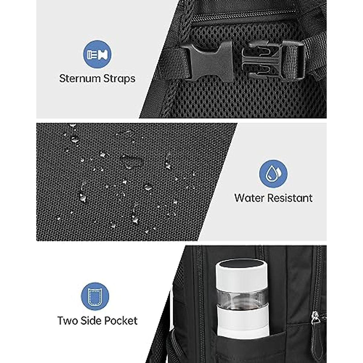 17 Inch Laptop Backpack for Men, TSA Approved Large Computer Backpack with USB Charging Port, Water Resistant Travel Business Backpack for Women, Anti Theft Carry on Daypack College Office Bag, Black