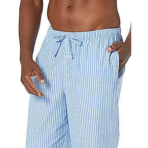 Amazon Essentials Men's Straight-Fit Woven Pajama Pant, Light Blue Stripe, X-Large