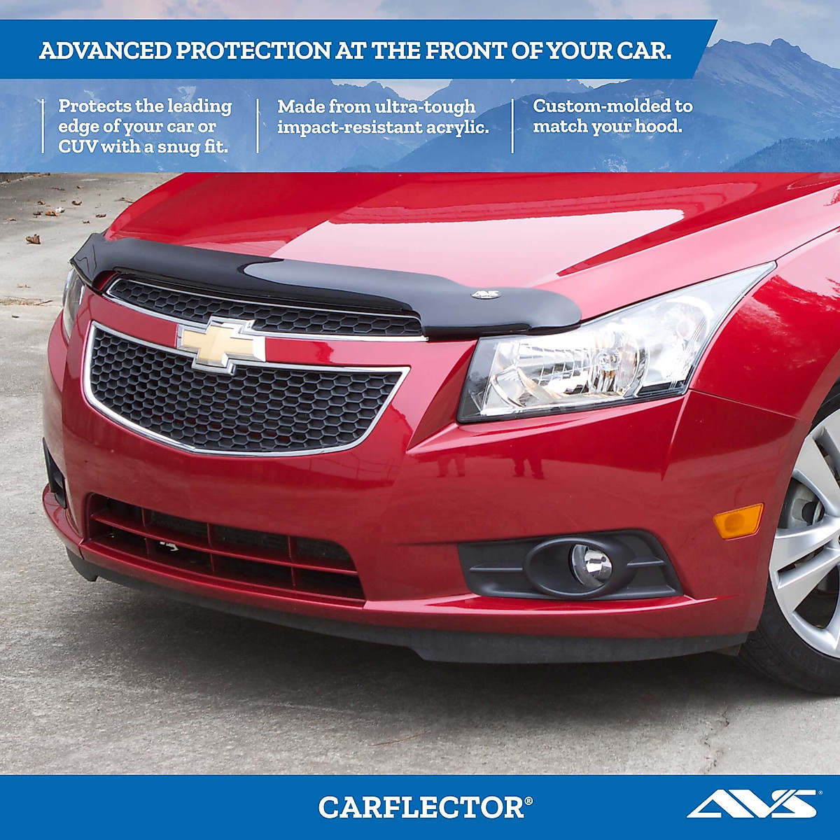 Auto Ventshade [AVS] Hood Shield Carflector | Low Profile, Smoke Color | 20149 | Fits 2005 - 2010 Chevrolet Cobalt