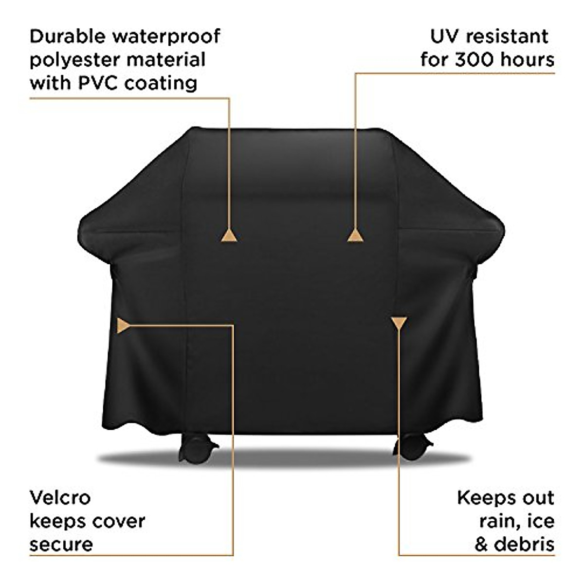 AnyWeather Outdoor Waterproof, BBQ, Smoker, Gas and Charcoal Heavy Duty Grill Covers AWPC09 Black