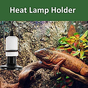 iRuiZhe Reptile Ceramic Heat Lamp Holder Pet Heater Bracket for Heat Lamp Bulb(Lamp Bulb Not Included)