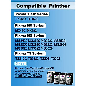 KINGWAY 245XL Black Remanufactured Replacement for Canon 245 Black Ink PG-245 Black 245XL PG-243 Ink Cartridge for Pixma MX490 TS3120 (4-Black)