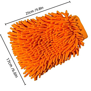 yalepire Car Wash Mitt Premium Chenille Sponge Mitt Scratch & Lint Free Microfiber Wash Mitt for Car Cleaning Mitts Washing Gloves Tools - 2 Pack