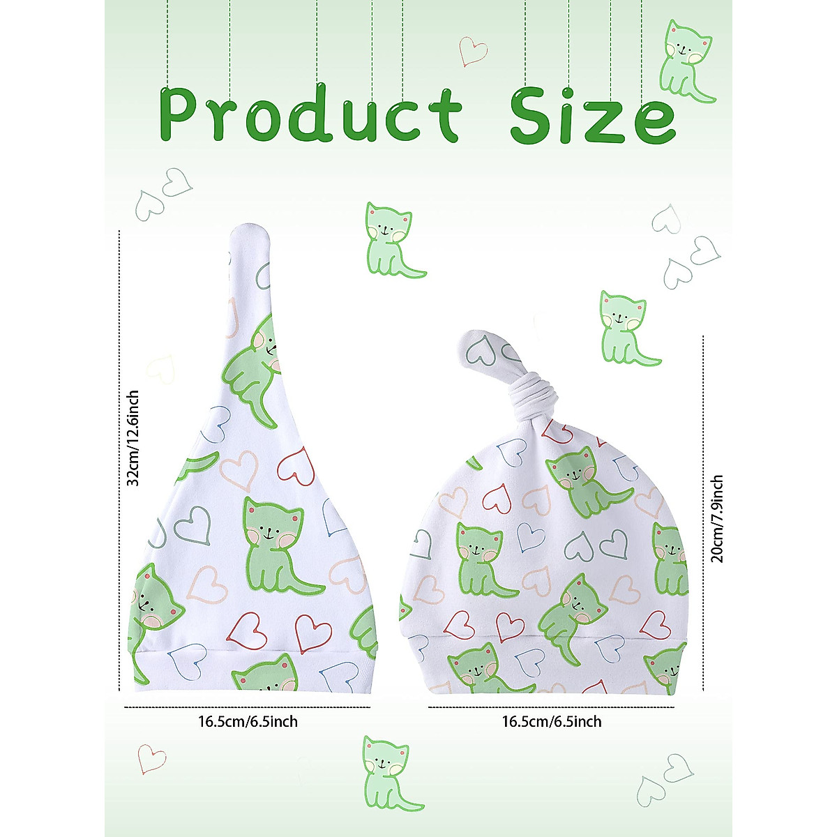 SATINIOR Sublimation Baby Hat White Blank Baby Beanie Knotted Hat Newborn Soft Infant Cap Cute Knot Hats for Baby Boys Girls (6 Pieces)