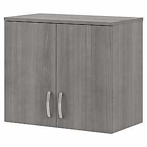 Bush Business Furniture Universal Garage Wall Cabinet with Doors and Shelves, Platinum Gray
