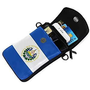 Small Crossbody Cell Phone Purse for Women, Mini Messenger Shoulder Bag Wallet with Credit Card Slots El Salvador Flag
