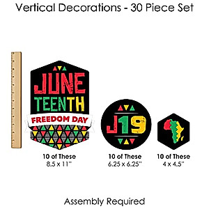 Big Dot of Happiness Happy Juneteenth - Freedom Day Party DIY Backdrop - Vertical Decorations - 30 Pieces