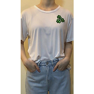 Shamrock Iron on Patch, St. Patrick's Day Irish Clover Embroidered Sew On Patches, Shamrock tshirt Women DIY