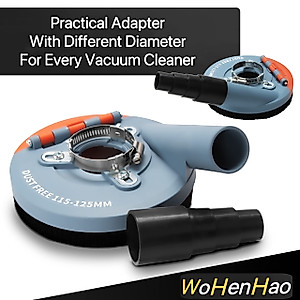 Wohenhao Dust Shroud for Angle Grinder 4.5-5 inch + Diamond Grinding Cup Wheel 5 inch, Universal Surface Grinding Shroud with Grinding Wheel for Concrete Surface, Cement, Marble, Rock, Granite