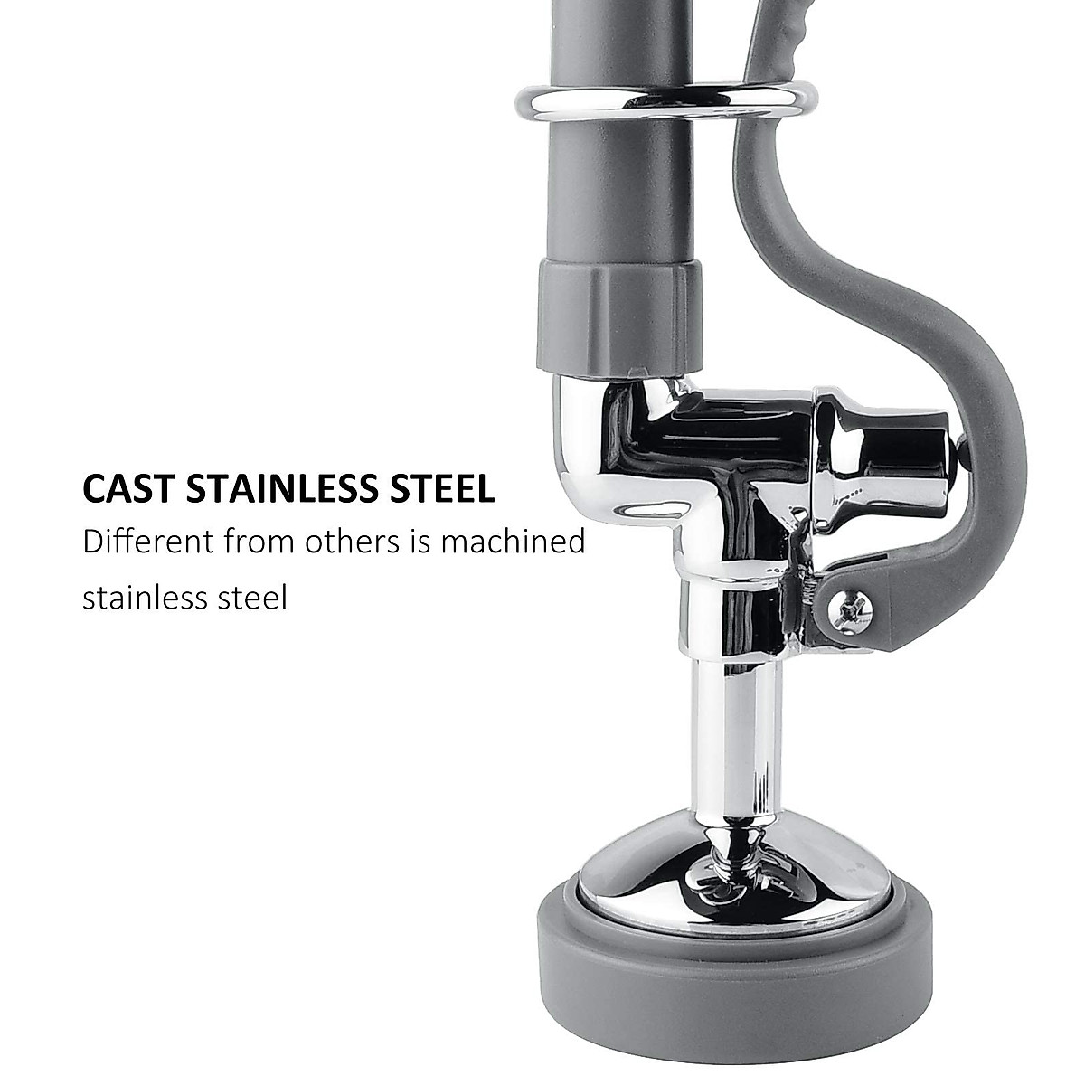 IMLEZON Pre Rinse Sprayer Commercial Sink Faucet Spray Valve Chrome Finished (Grey)