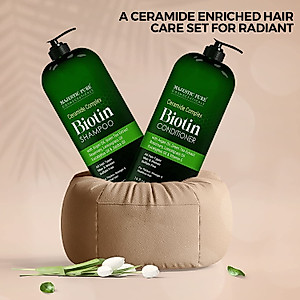 Majestic Pure Jamaican Black Castor Oil (16 oz) and Ceramide Complex Shampoo & Conditioner Set (16 oz x 2) Bundle
