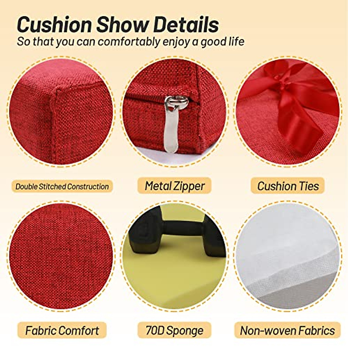 ROFIELTY Custom Bench Cushion Window Seat Cushions Indoor Bench Cushion Bay Window Cushion for Bench Cushions for Indoor Furniture Bench Pads (Red,47x16x2Inch)