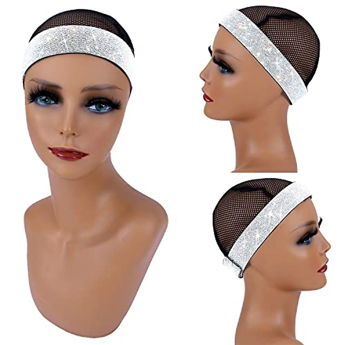 6PCS Head Wraps for Women's Wigs: Satin Scarf, Elastic Velcro Bands, Edge Brush and Hair Comb for Lace Frontals and Baby Hair Laying