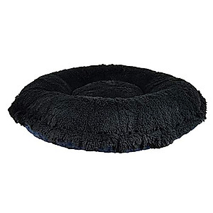 Bessie and Barnie Blue Sky/Wolfhound Grey Luxury Shag Ultra Plush Faux Fur Bagelette Pet/Dog Bed (Multiple Sizes)