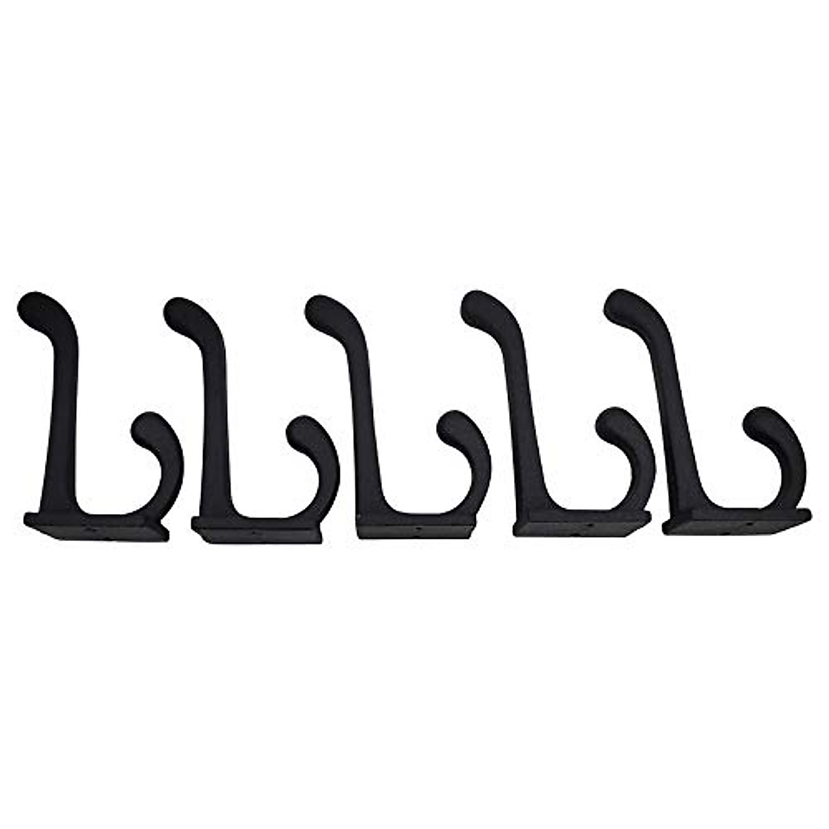 Claimed Corner Cast Iron Coat Hooks - Wall Mounted Rustic Farmhouse Matte Black Cast Iron DIY Coat Towel Hat Scarf Bags Hook 5-Pack