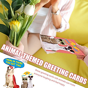 Panelee 60 Set Funny Greeting Cards Set with Envelopes Gratitude Blank Boxed Animal Note Cards Funny Affirmation Cards Appreciation Thank You Postcards for Employee Friends Business Coworker