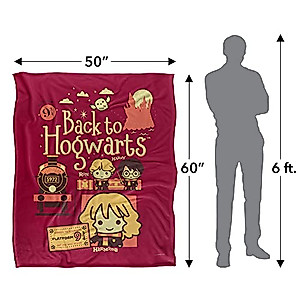 Harry Potter Back to Hogwarts Platform 9 3 4 Chibis Officially Licensed Silky Touch Super Soft Throw Blanket 50" x 60"