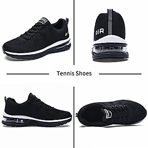 GOOBON Air Shoes for Women Tennis Sports Athletic Workout Gym Running Sneakers - Black - Size 9.5