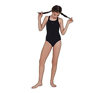 Speedo Essential Endurance+ Medalist Girls Swimsuit Age 5-6 Black