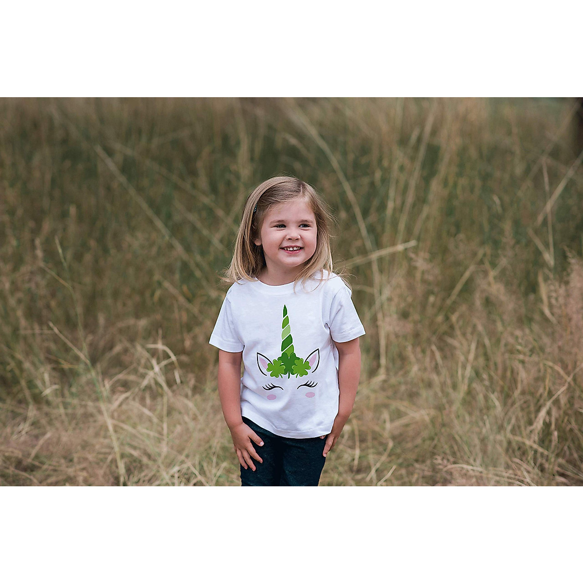 7 ate 9 Apparel Girl's St Patrick's Day Unicorn T-Shirt 2T White