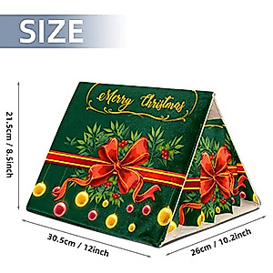 enheng Small Pet Hideout Christmas Balls Present Bow with Green Background Hamster House Guinea Pig Playhouse for Dwarf Rabbits Hedgehogs Chinchillas