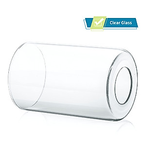 Skelang 2 Pcs Clear Glass Shade, Cylinder Glass Lamp Shade with 1-5/8" Fitter, Lampshade Replacement for Lighting Fixture, Chandelier, Table Lamps, Wall Lamp