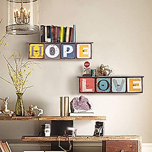 PIBM Stylish Simplicity Shelf Wall Mounted Floating Rack Shelves Iron Art Drawer Letter Combination Cafe,4 Styles, a , 67.5X17.5X17CM