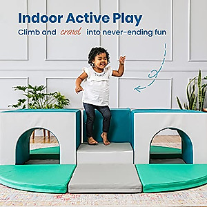 ECR4Kids SoftZone Triple Tunnel Maze, Toddler Playset, Contemporary, 9-Piece