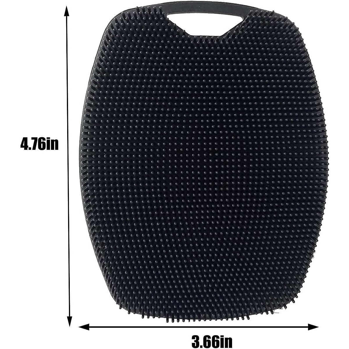 Exfoliating Silicone Body Scrubber,with Ergonomic No-Slip Handle,Cleaning and Massage Your Skin, Easy to Hold and Hang, Hygienic and Long-lastin (Black)
