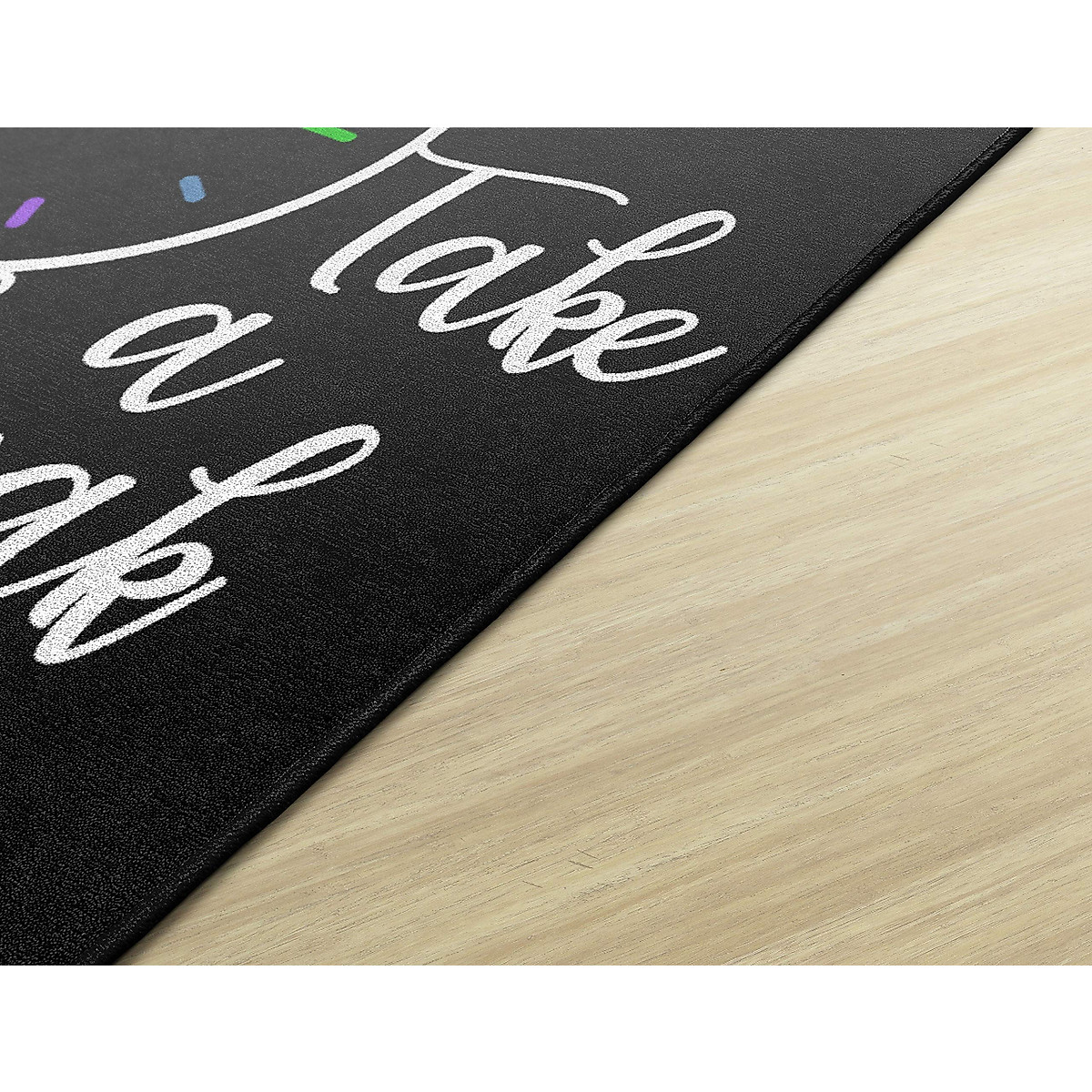 Flagship Carpets Take A Break Childrens Time Clock Classroom Entryway or Home Door Mat or Small Area Rug, 30" x 30", Black