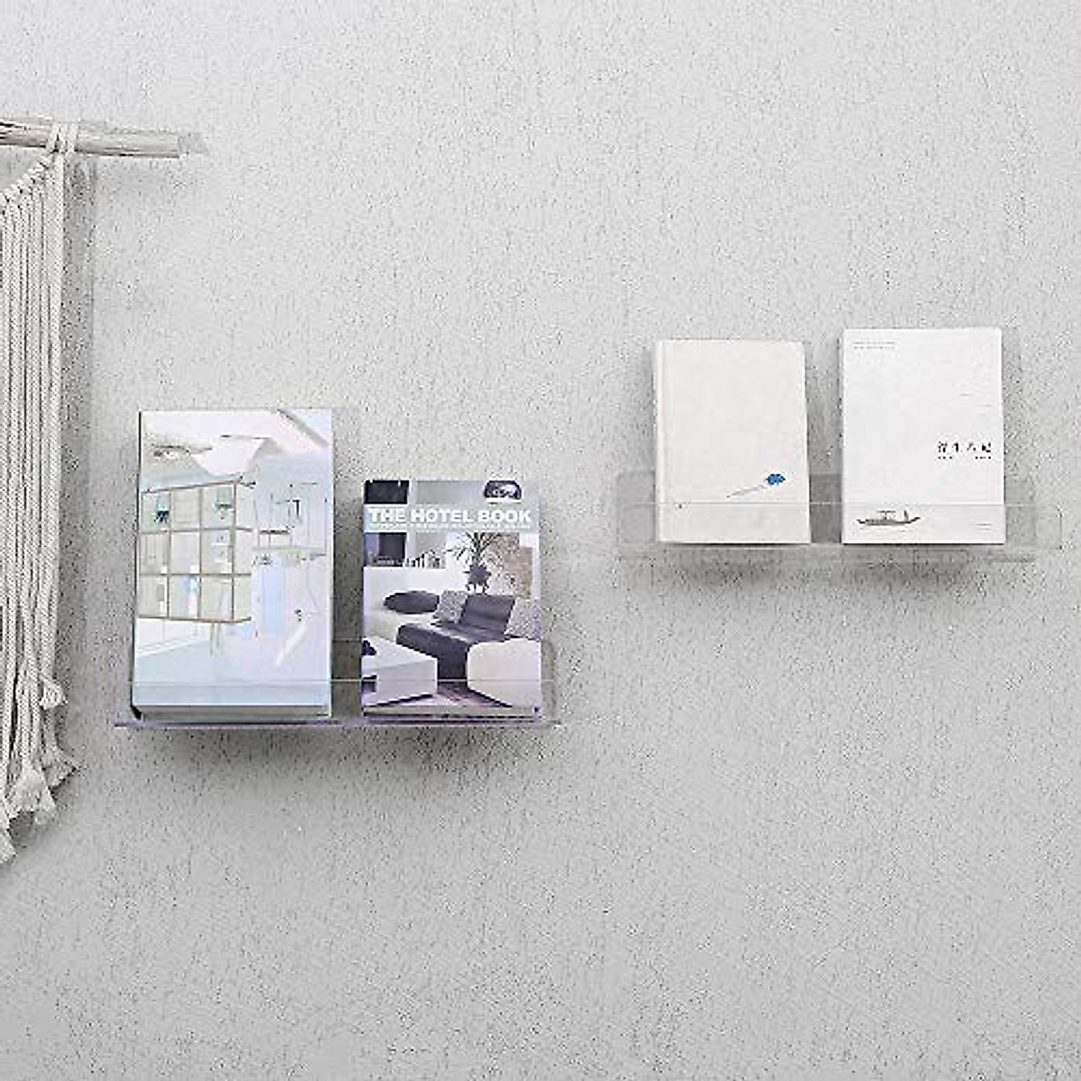 CY craft 6 PCS Acrylic Invisible Floating Bookshelf for Kids Room,15 inch Modern Picture Ledge Display Toy Storage Wall Shelf 5MM Thick U Shelves Storage Rack